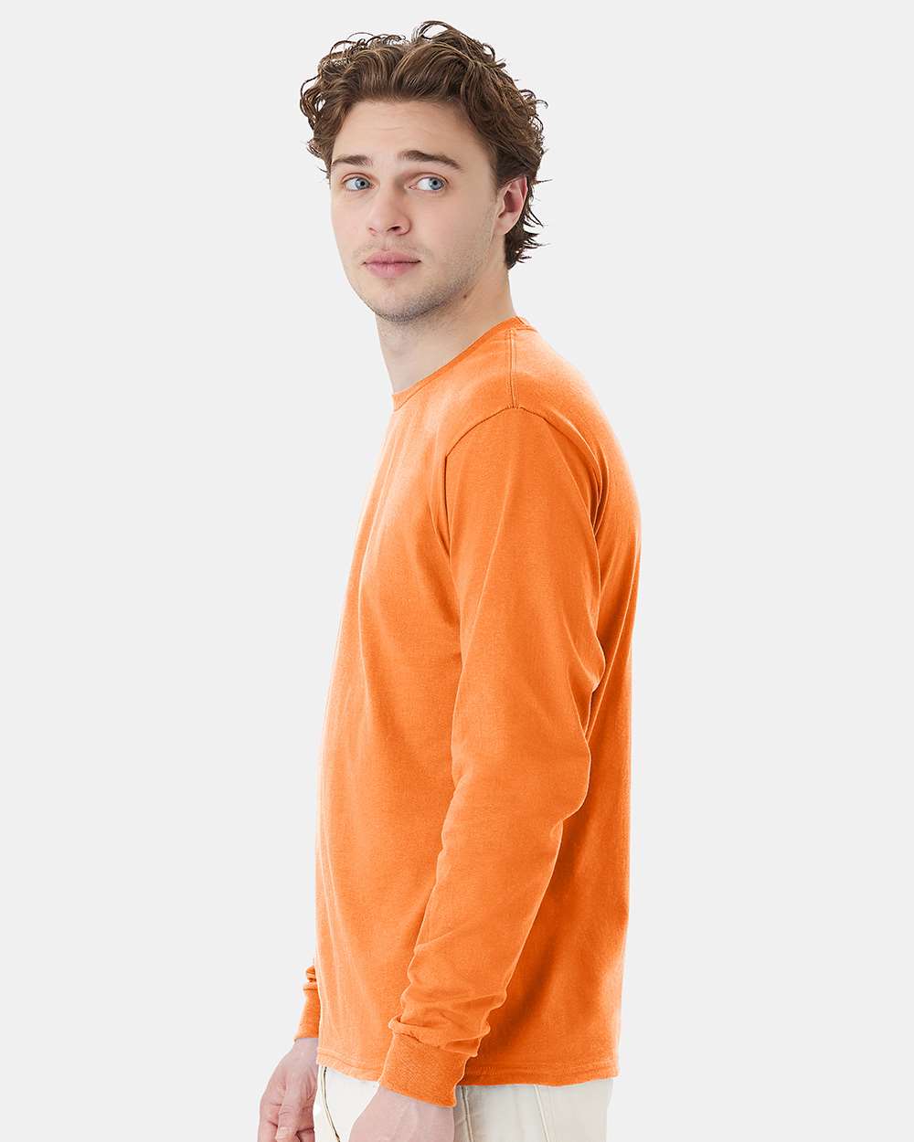 Hanes Men Essential-T Long Sleeve Cotton Classic Fit T-Shirt 5286 Up To ...